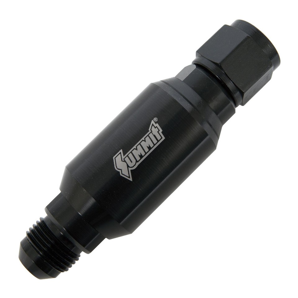 Fuel Filter Inline Mount Alum Black -8 AN Female Inlet/-8 AN Male ...
