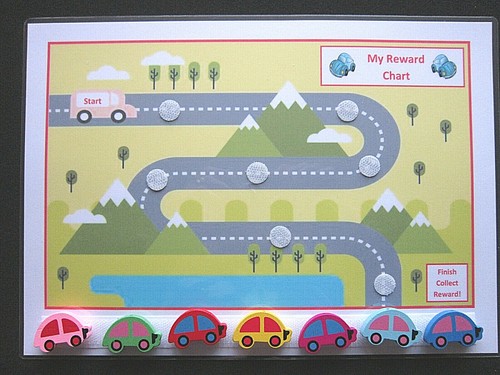 REWARD MOTIVATIONAL CAR CHART - ADHD Autism SEN PECS Visual Behavioural ...