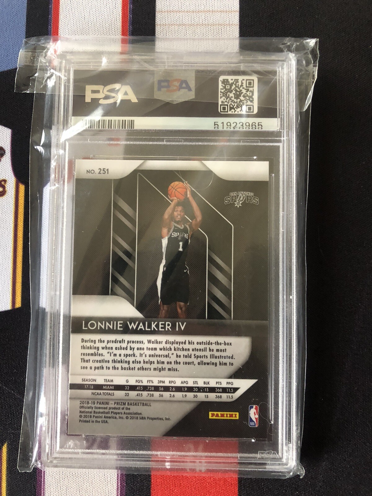 2018-19 Panini Prizm Silver Prizm Lonnie Walker IV #251 PSA 9 MINT ...