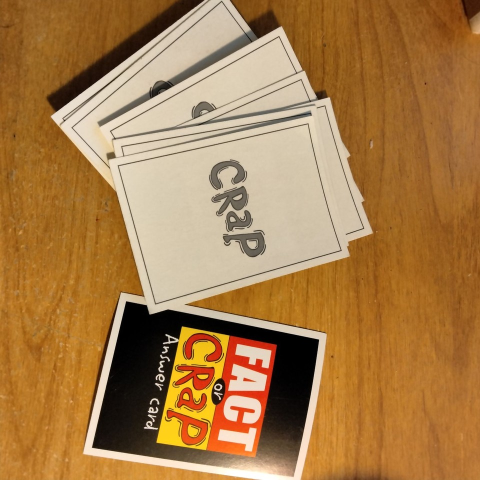 University Games Fact or Crap Replacement Answer Cards 60 Rush Hour Its ...