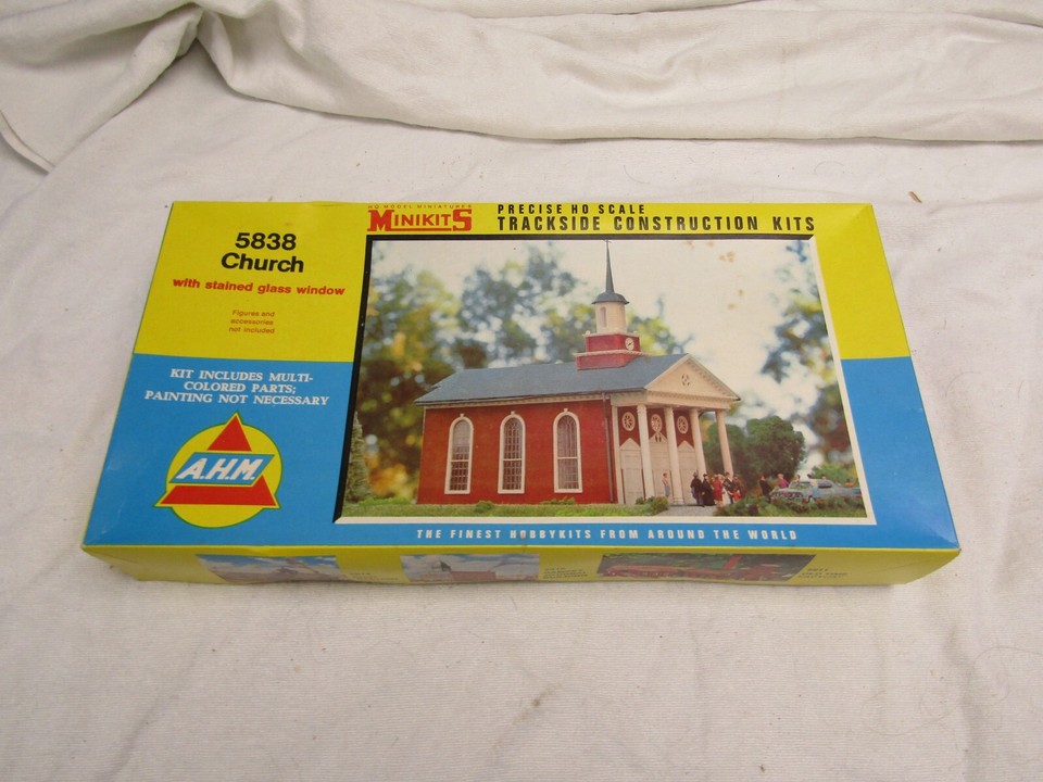 VINTAGE TRAIN RAILROAD MODEL HO SCALE AHM CHURCH BUILDING MINIKITS 5838 ...