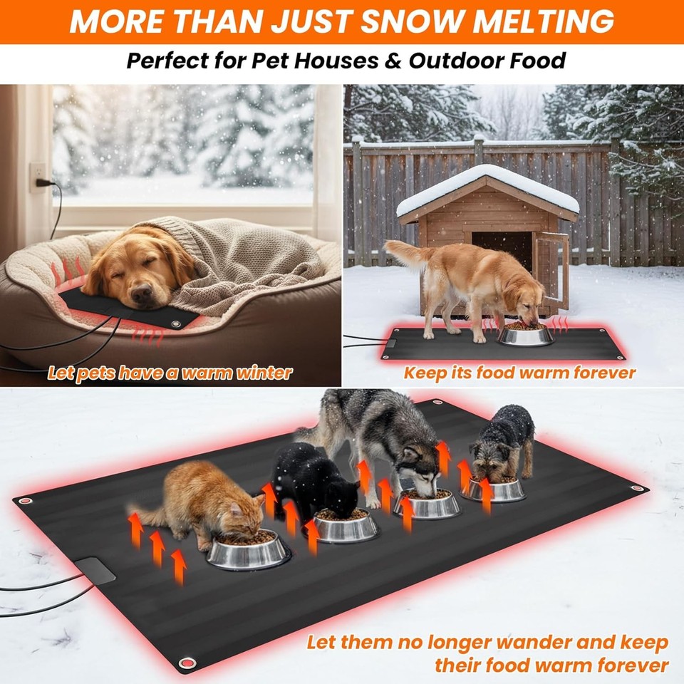 Graphene Snow Melting Mats for Stairs,Non-Slip Rubber Heated Walkway ...