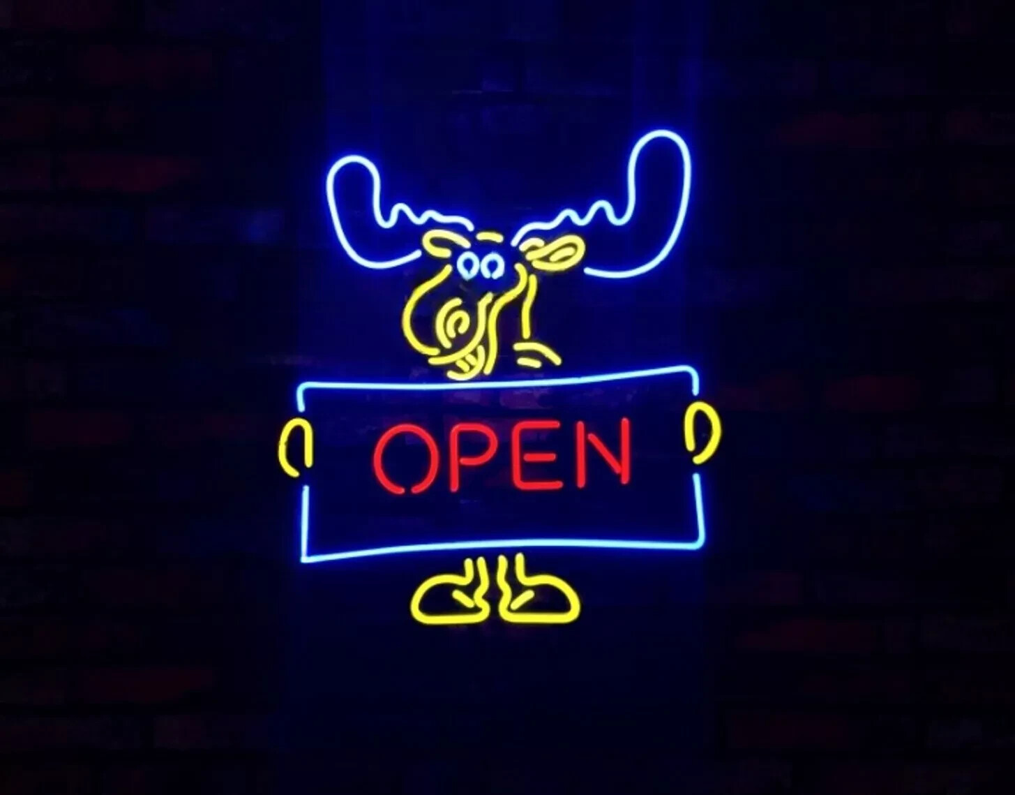 20"x16" Elk Deer Buck Stag Open Flex LED Neon Sign Light Lamp Bar Club ...