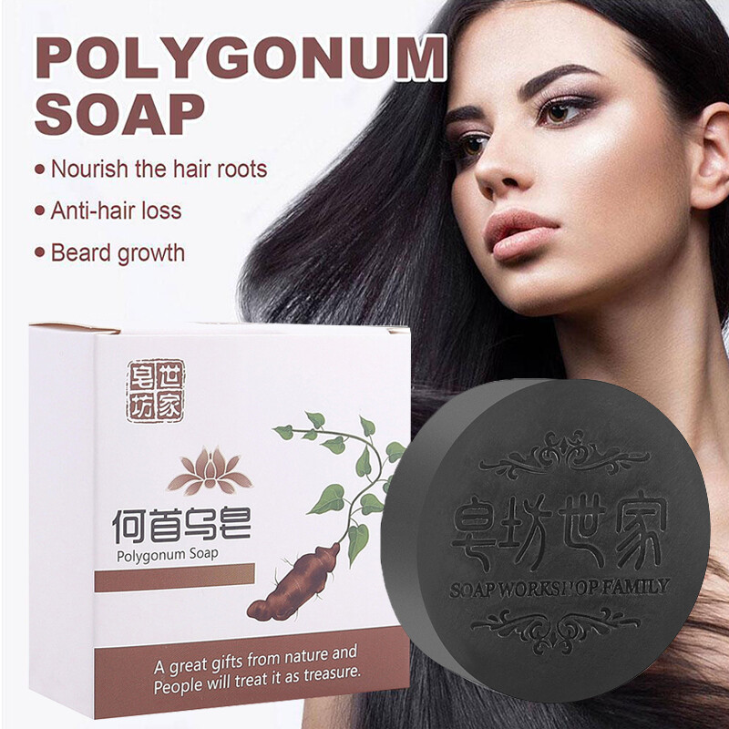3/2/1X Natural Hair Darkening Shampoo Polygonum Essence Bar Shampoo ...