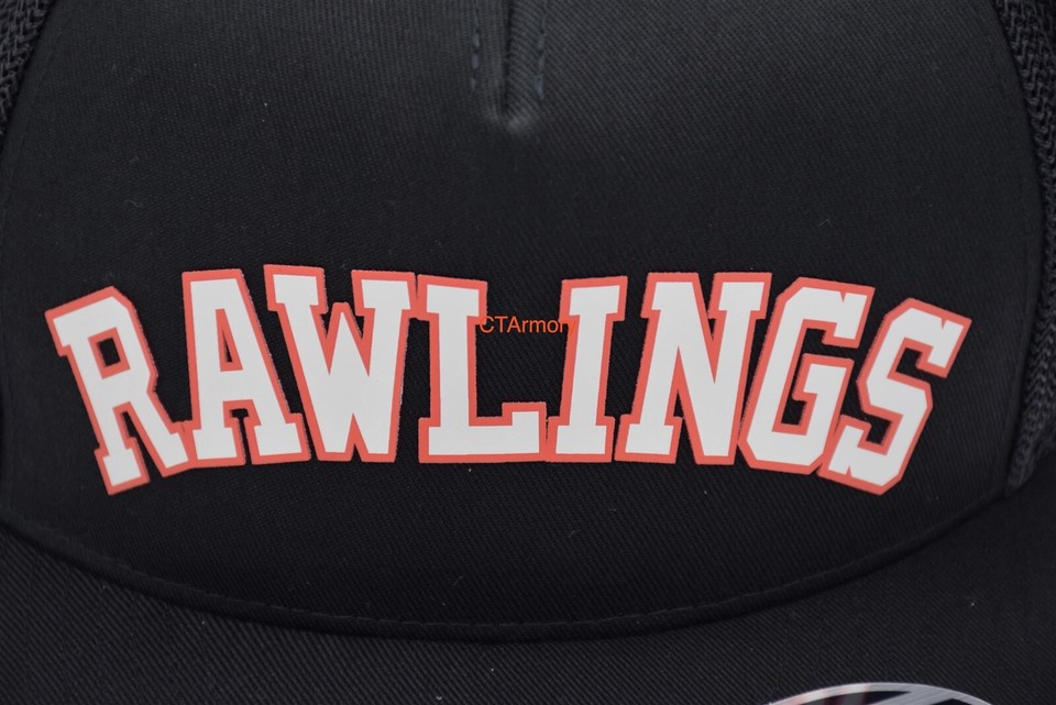 RAWLINGS BASEBALL CAP/TRUCKER HAT LOGO BLACK RAWLINGS RUBBER LETTERS ...