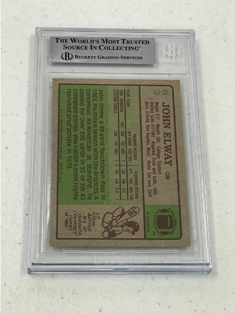 1984 Topps Football John Elway Rookie RC #63 BGS 8.5 NM MT+ MS158 | eBay