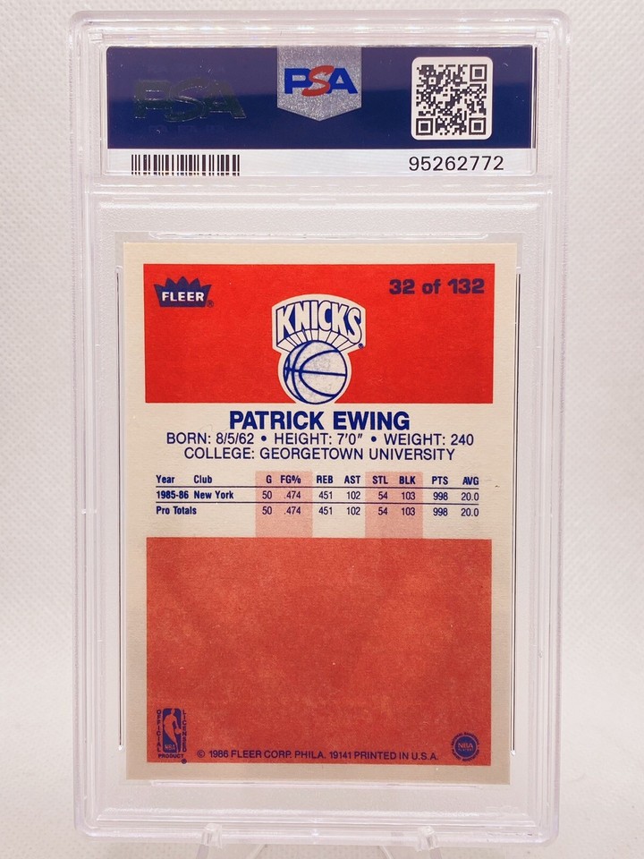 Patrick Ewing 1986-87 Fleer #32 Rookie RC PSA 8 NM-MT Knicks | eBay