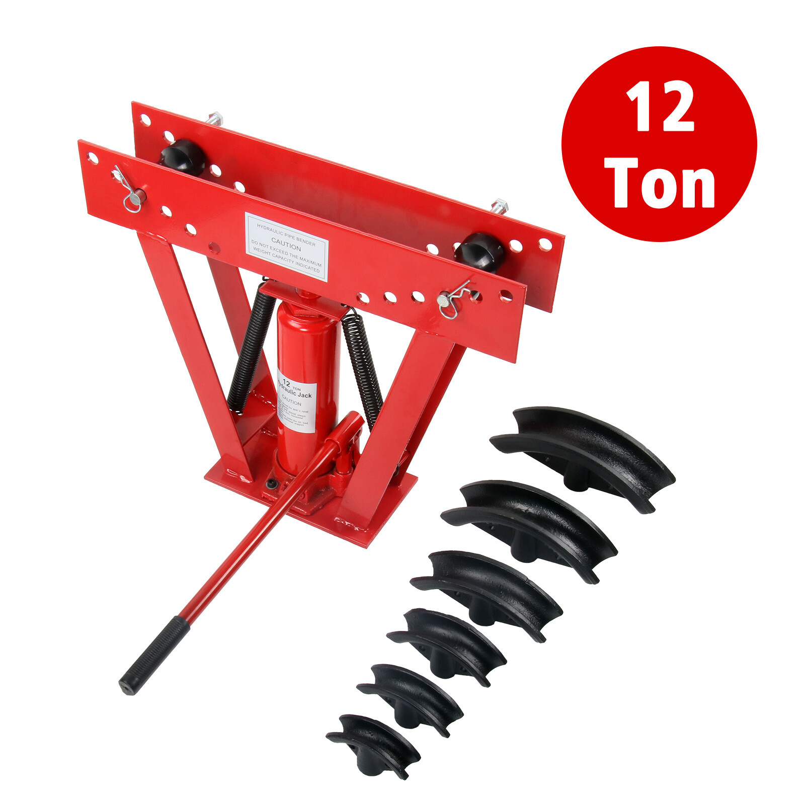 1/2 Inch Pipe Bender 12 Ton Hydraulic Tube Rod Bending Machine w/ 6 ...