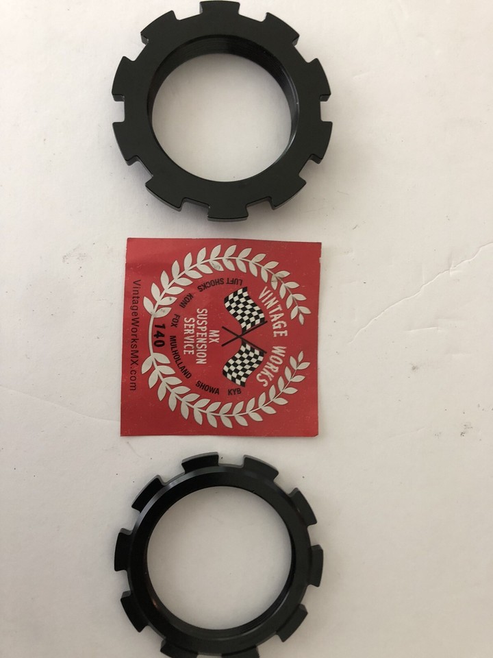 WORKS BILLET REAR KYB SHOCK SPRING PRELOAD JAM NUT HONDA CR XR 500 125 ...