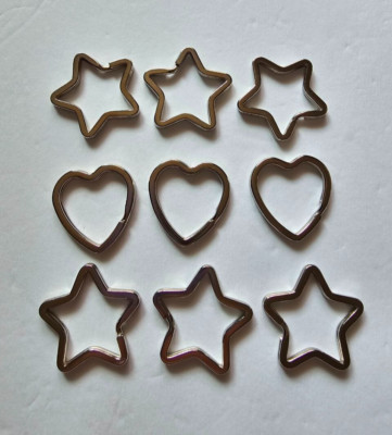 Silver Key Rings Bundle – Stars & Hearts – 30pcs Metal DIY Craft Set | eBay