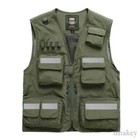 Men's Work Clothes Multi Pocket Rescue Safety Reflection Zipper Vest | eBay