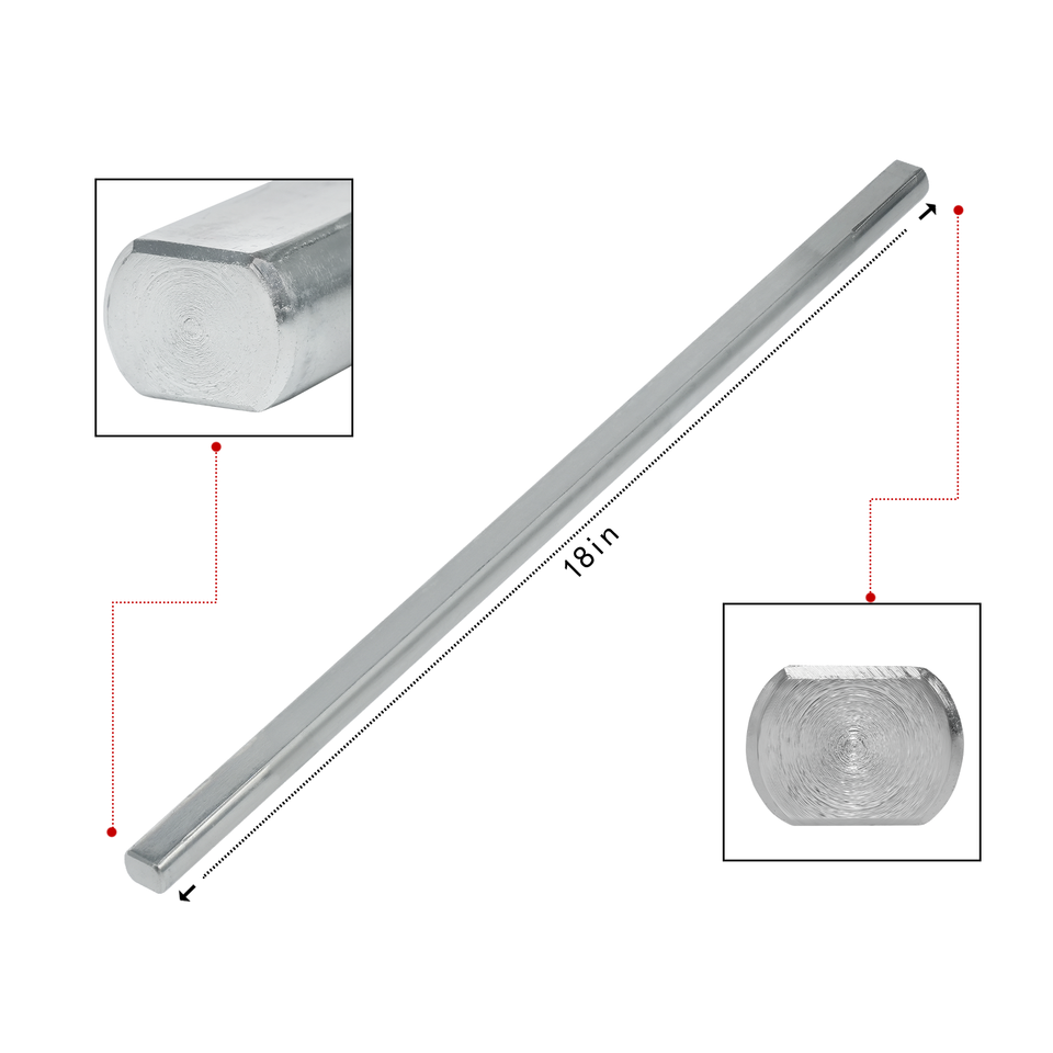 18'' Performance Steering Rod Shaft 3/4 DD x 18 Inches Zinc Coated ...