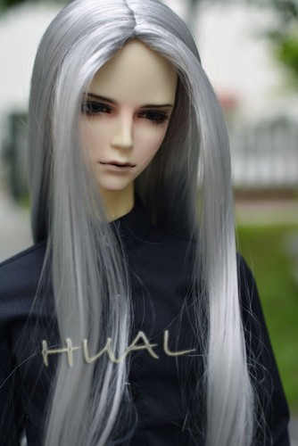 8-9" 1/3 BJD Silver Gray Long Buckle Tips Vivid Wig Doll Hair HUAL# | eBay