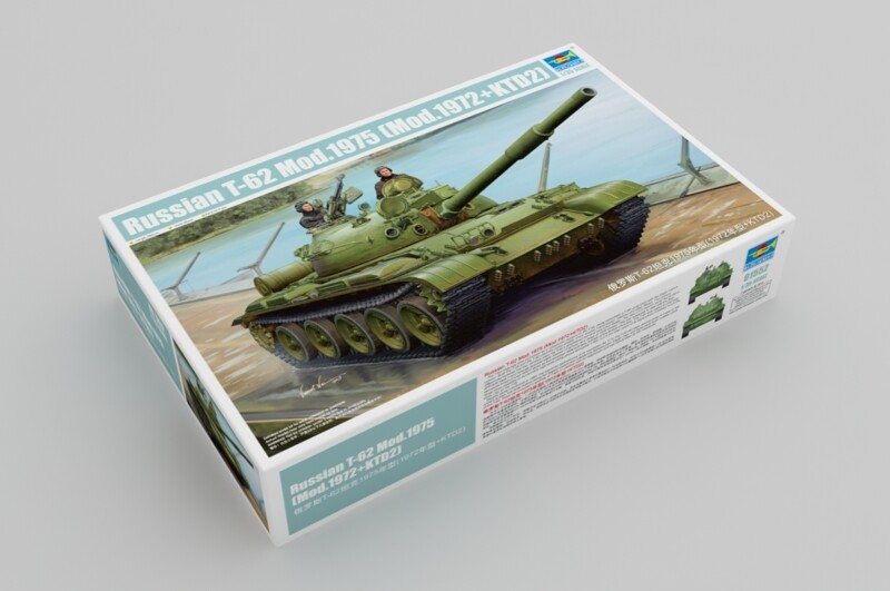 TRUMPETER 01552 1/35 RUSSIAN T-62 MBT MOD.1972+KTD2 PLASTIC TANK MODEL ...
