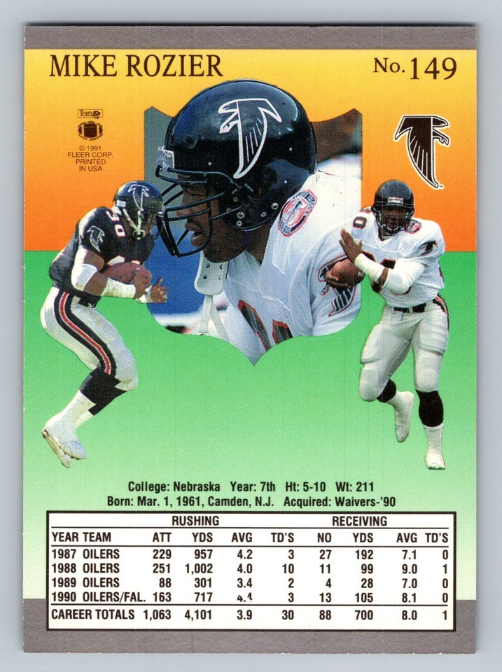 1991 Ultra #149 Mike Rozier Atlanta Falcons | eBay