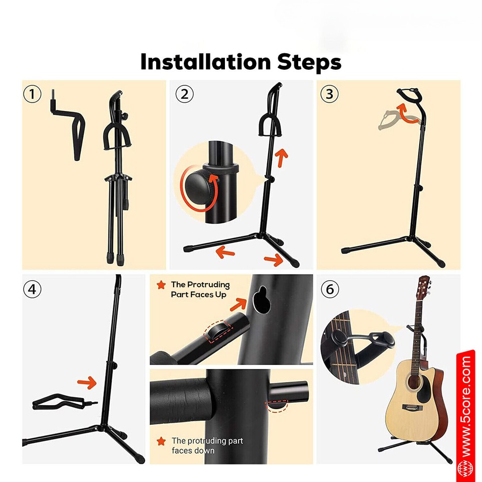 Guitar Stand Floor Adjustable Fold Tripod Acoustic Electric Cello ...