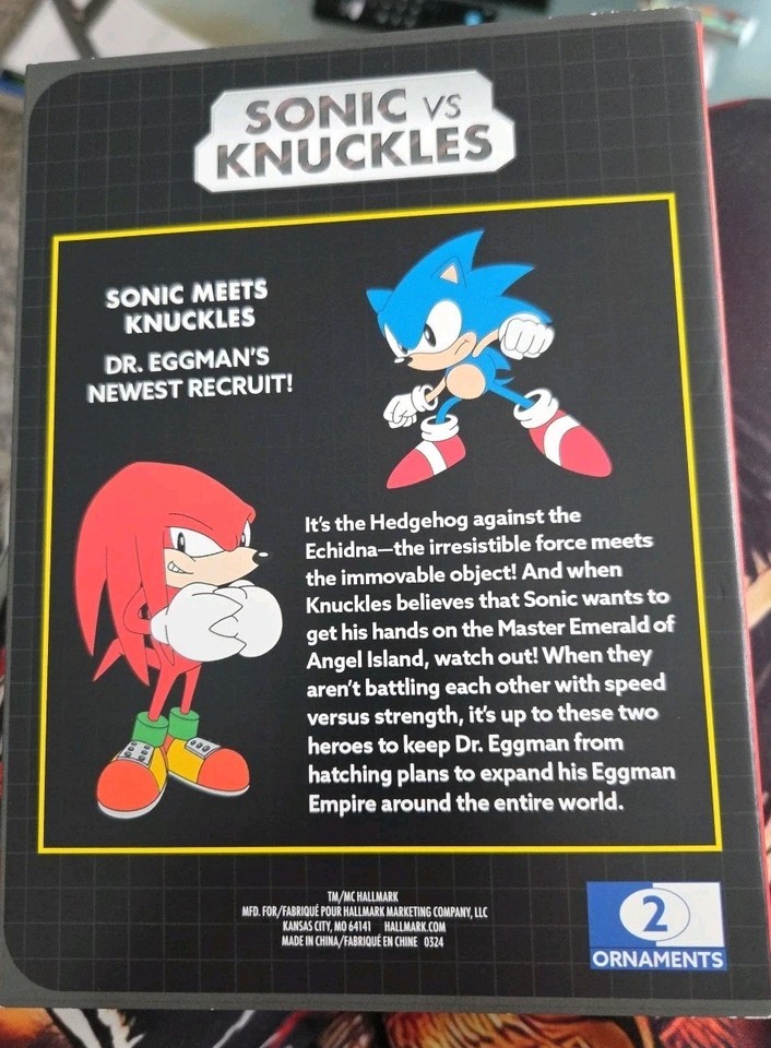 Hallmark 2024 Sonic The Hedgehog Sonic vs Knuckles Christmas Tree ...