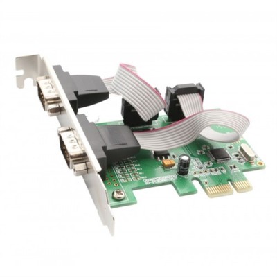 PCIe 2x Port Serial DB9 Card, WCH CH382 Chipset, with Low Profile ...