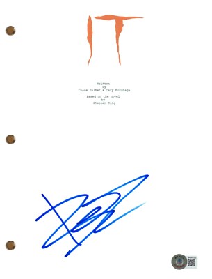 Bill Skarsgard Signed Autograph IT Movie Script Pennywise Horror ...
