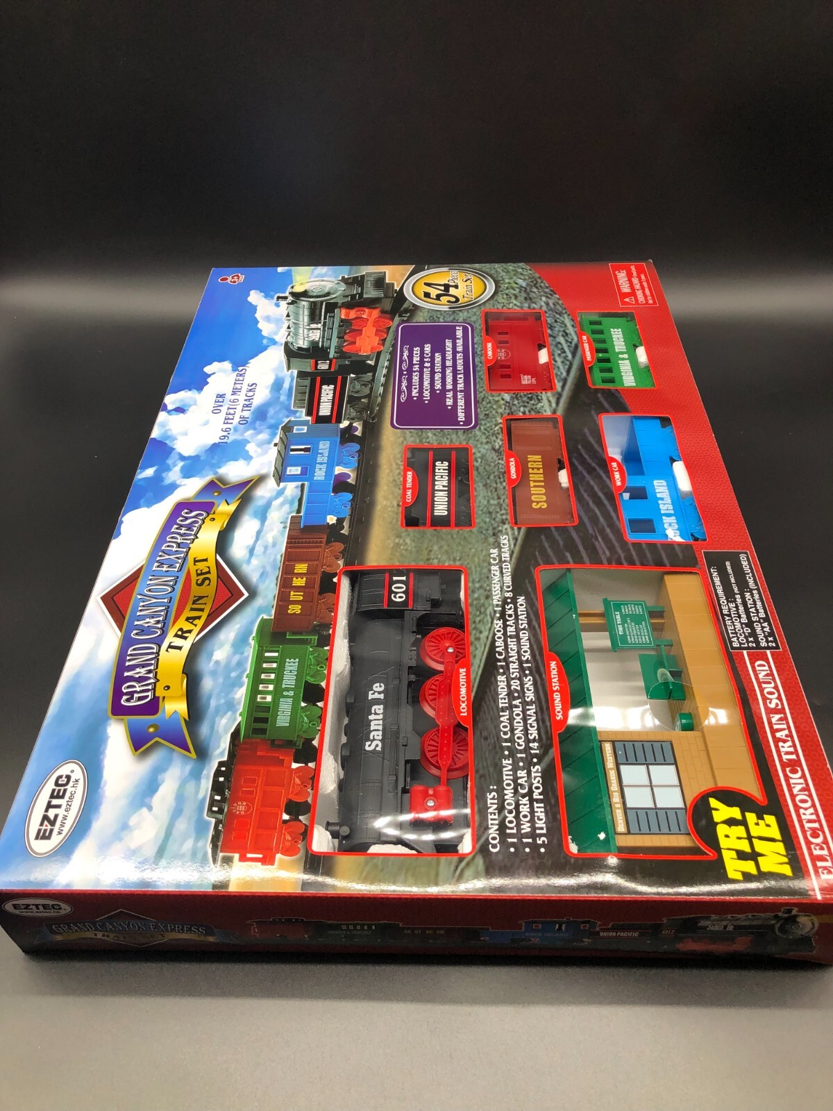 EZTEC Grand Canyon Express Electric Train Set -Santa Fe Locomotive 54 ...