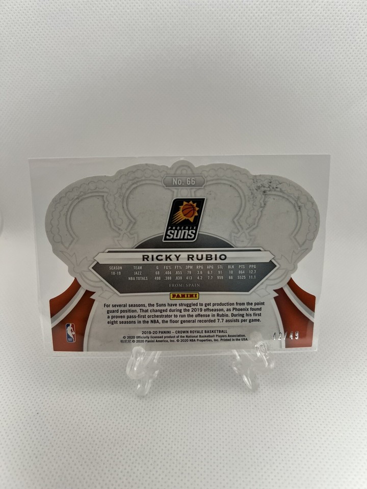 2019-20 Panini Crown Royale Basketball Crystal Red /49 Ricky Rubio #66 ...