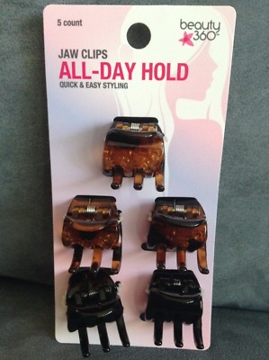 CVS BEAUTY 360 ALL-DAY HOLD MINI HAIR JAW CLIPS 5 COUNT BLACK AND BROWN ...