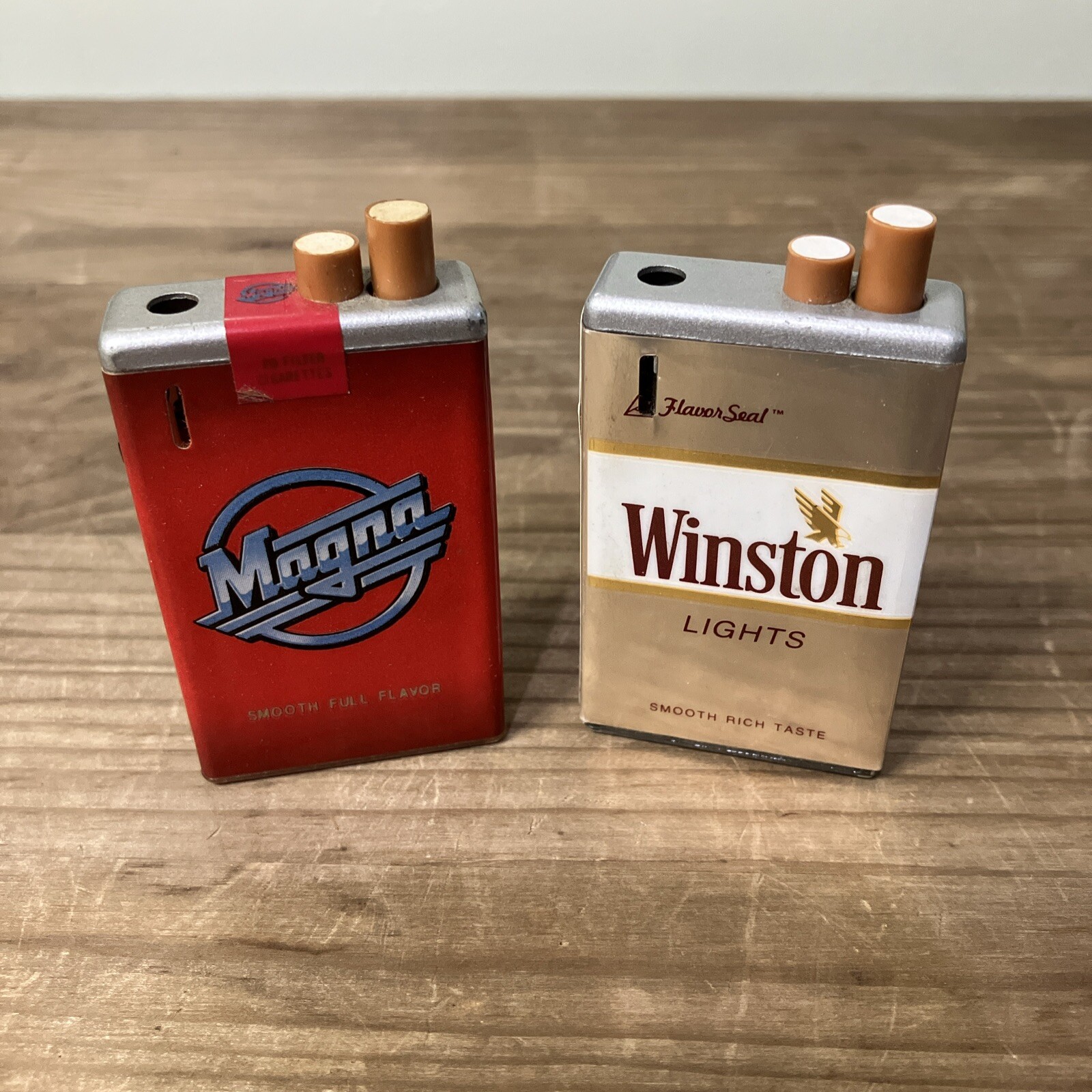 Vintage Winston Magna Tabacco Advertising Lighters Lot Of 2 Empty Not ...