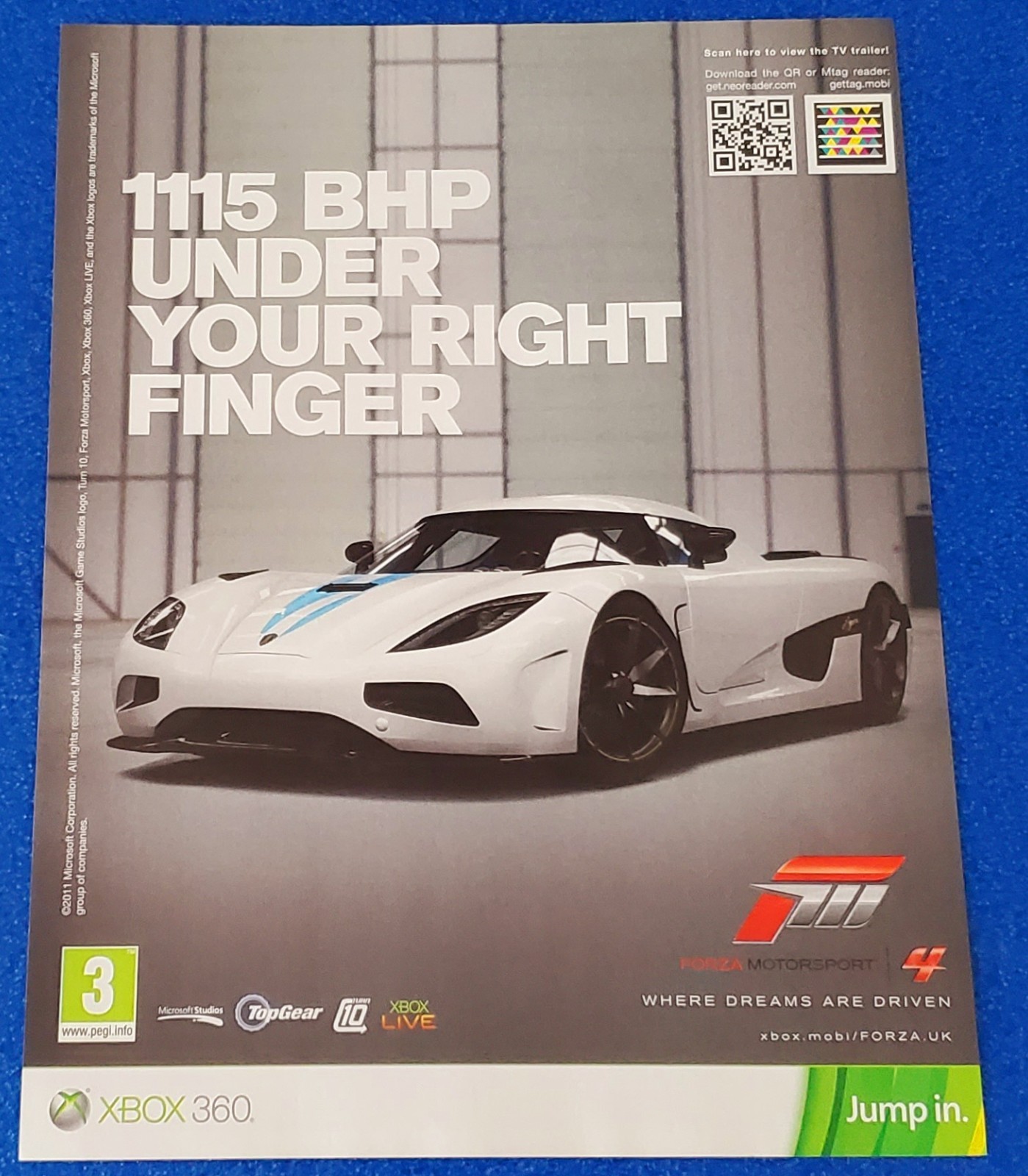 2011 FORZA MOTORSPORTS 4 XBOX 360 ORIGINAL PRINT AD FOR ICONIC RACING ...
