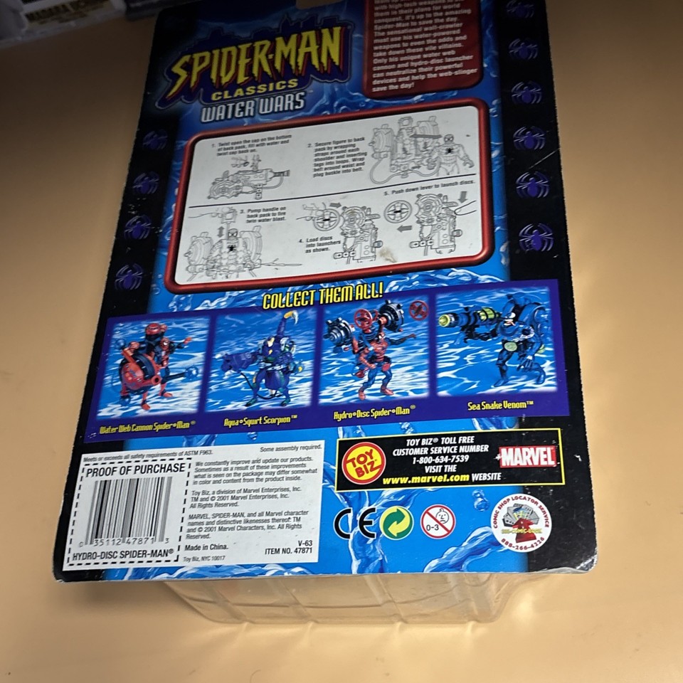 Vintage Toy Biz Marvel Spider-Man Classics Water Wars Hydro-Disc 2001 ...