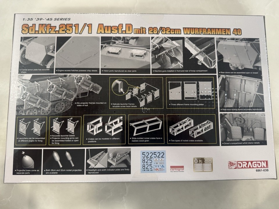 Dragon 1/35 Sd.Kfz. 251/1 Ausf. D Wurfrahmen 40 #6861 - FACTORY SEALED ...