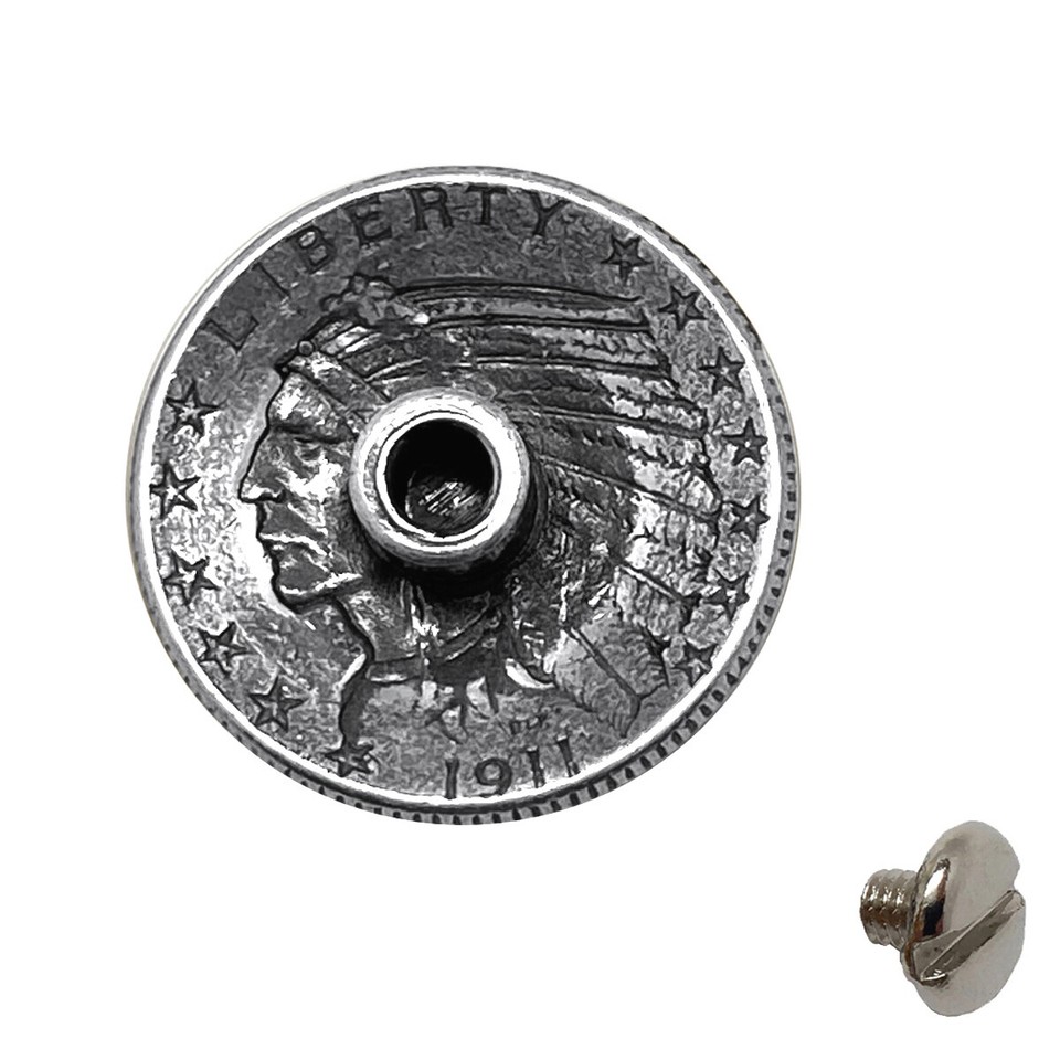 Biker Belt Five Dollars Reproduction Coin Conchos Size 7/8"-Tail, Screw ...