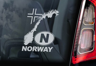 NORWAY Car Window Sticker - Norwegian Sign Country Map Flag Gift Print ...