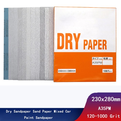 230x280mm Dry Sandpaper 120-1000 Grit Sand Paper Mixed AP35M Car Paint ...