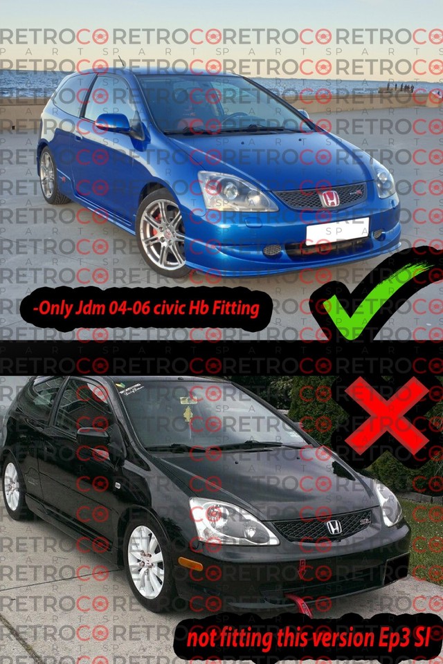 For HONDA 7th GEN CIVIC Hb EP3 Type R FRONT Lip Plastic 04 06 Jdm ...