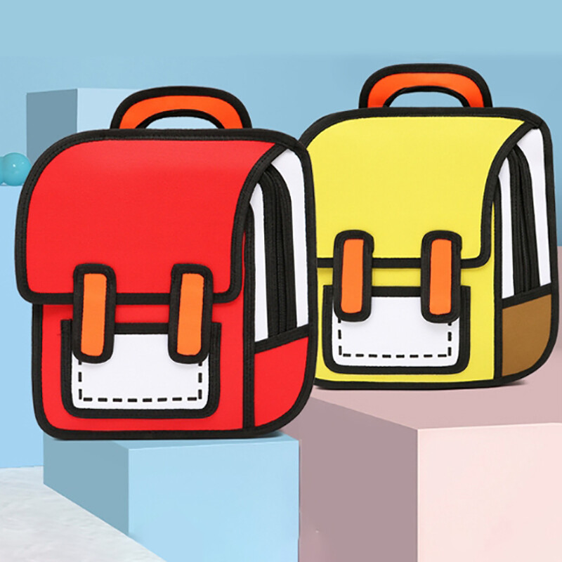 Creative Women 2d Painting Backpack Cartoon Book Bag Girl Comic Travel ...