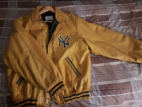 leather jacket new york yankee vintage jesus pendant religious gold | eBay