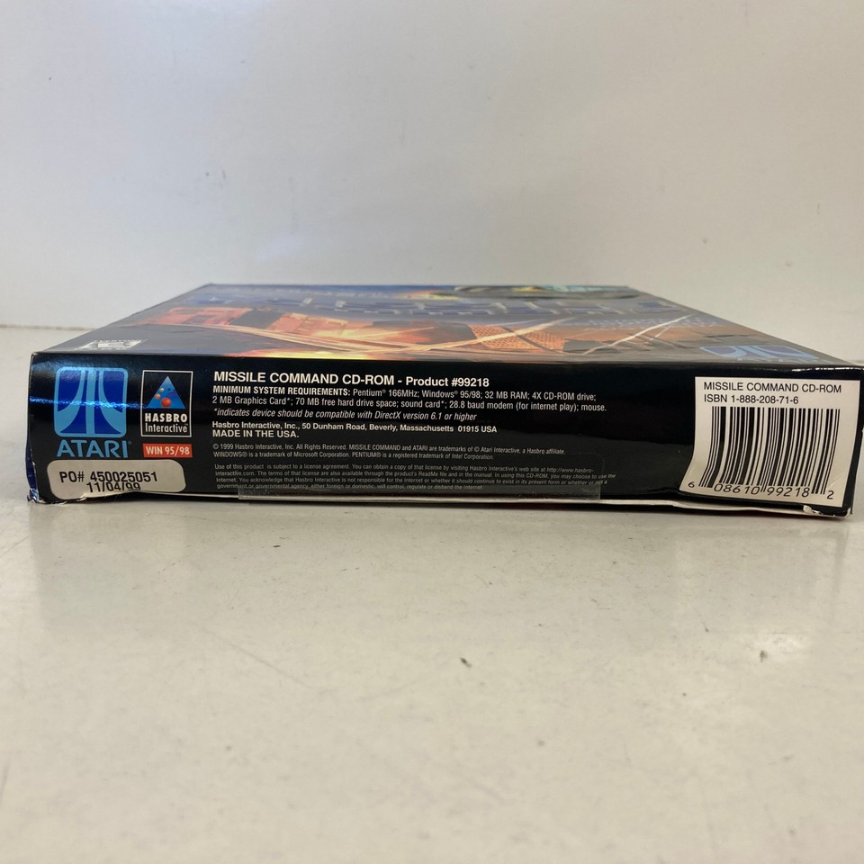 Missile Command PC Big Box CD Game Atari 1999 Made for Windows 95 98 ...