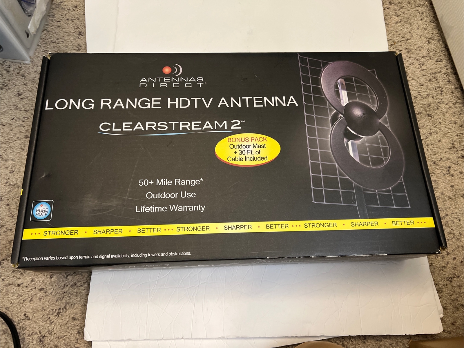 ClearStream 2MAX UHF/VHF Indoor/Outdoor HDTV Antenna with 20 inch Mast ...