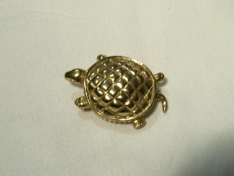 Liz Claiborne Gold Tone, Enamel TURTLE Locket Brooch/Pendant | eBay UK