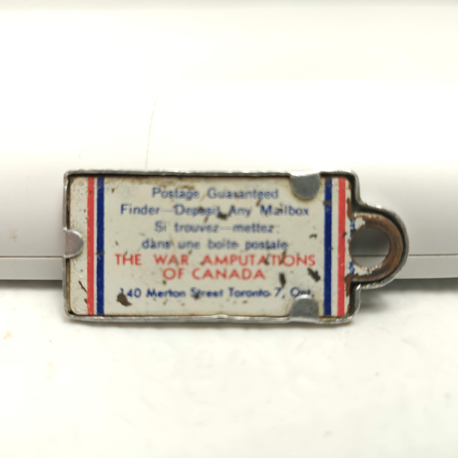 RARE VTG DAV WAR AMPUTATIONS Mini License Plate Key Chain CANADA ...