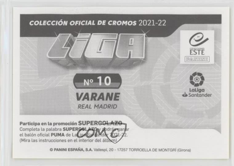 2021 La Liga Santander Este Stickers Real Madrid CF Raphael Varane ...