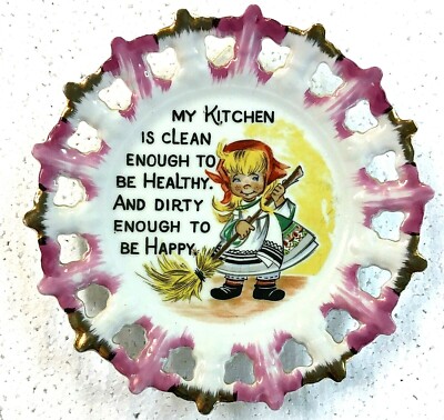 Vintage Collectible Quality Product Plate My Kitchen Is Clean Enough ...