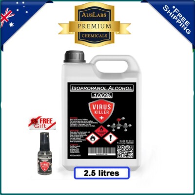 Isopropyl Alcohol IPA 100% Pure Isopropanol PREMIUM PRODUCT 2.0L + Free ...