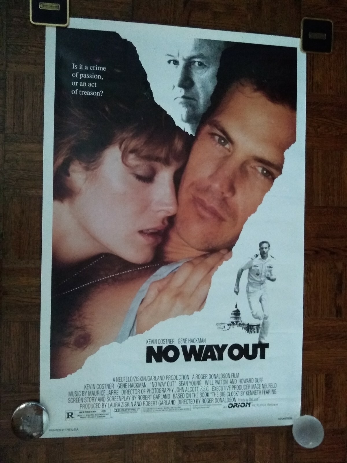 “No Way Out” 1987 Movie Poster -Kevin Costner –Sean Young – Gene ...