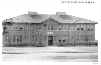 Manning South Carolina High School Street View Antique Postcard K15295 ...