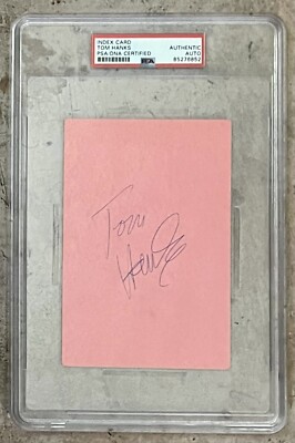 1980s Tom Hanks Signed Index Card *PSA* Early Signature *Slabbed* | eBay