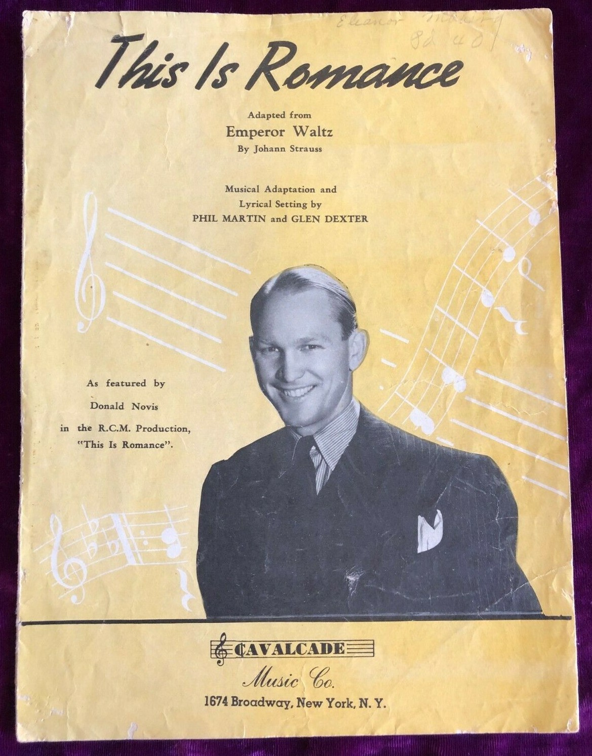 RARE 1943 THIS IS ROMANCE SHEET MUSIC DONALD NOVIS ADAPTED EMPEROR ...