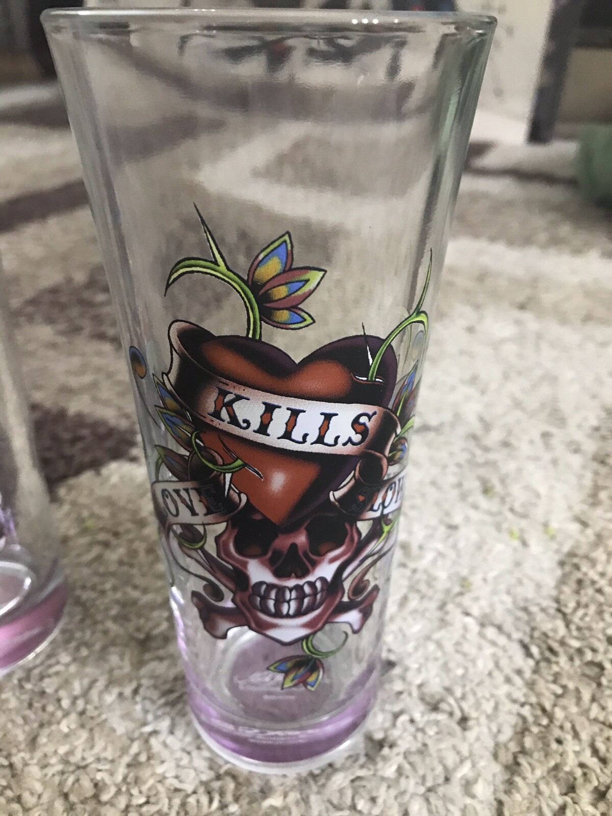 Ed Hardy by Christian Audigier Love Kills Slowly Beer Glass AA146 | eBay