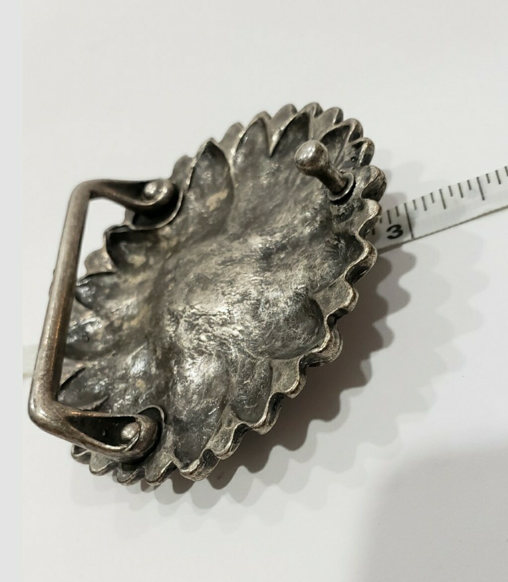 Large Gerber Daisy Flower Belt Buckle Pewter Faux Tur… - Gem