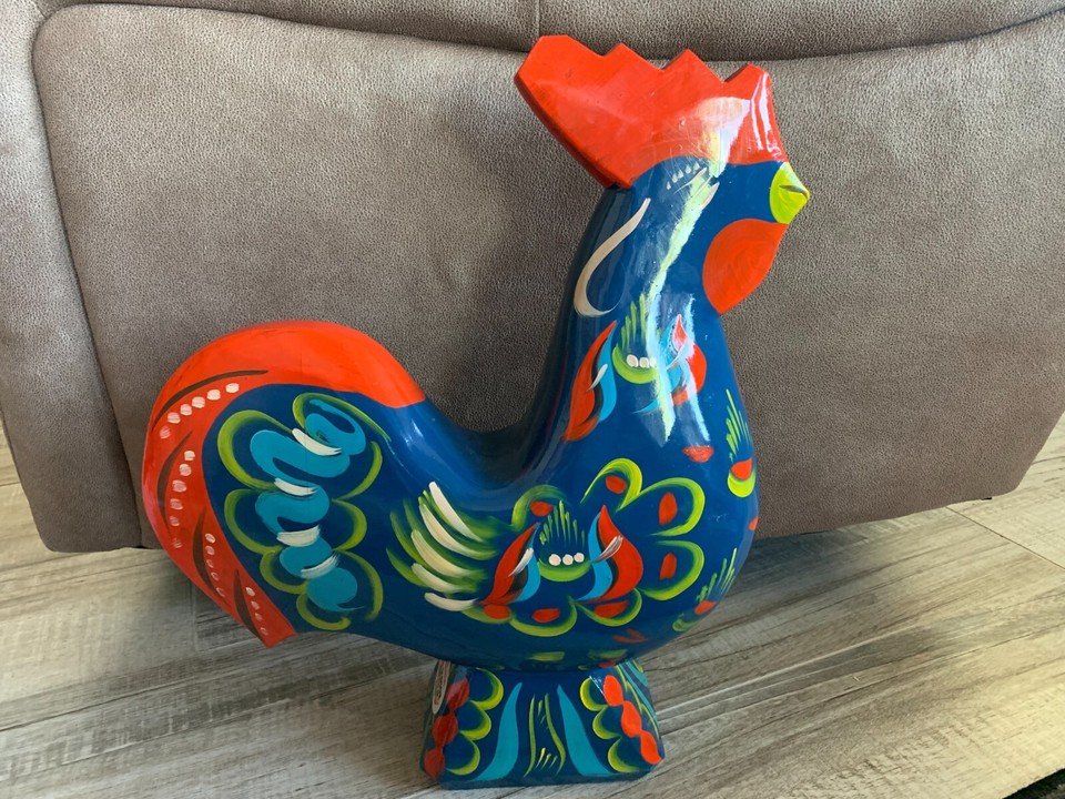 Rare Large Dala Chicken Nils Olsson 17 inch Wooden Painted Sweden With ...